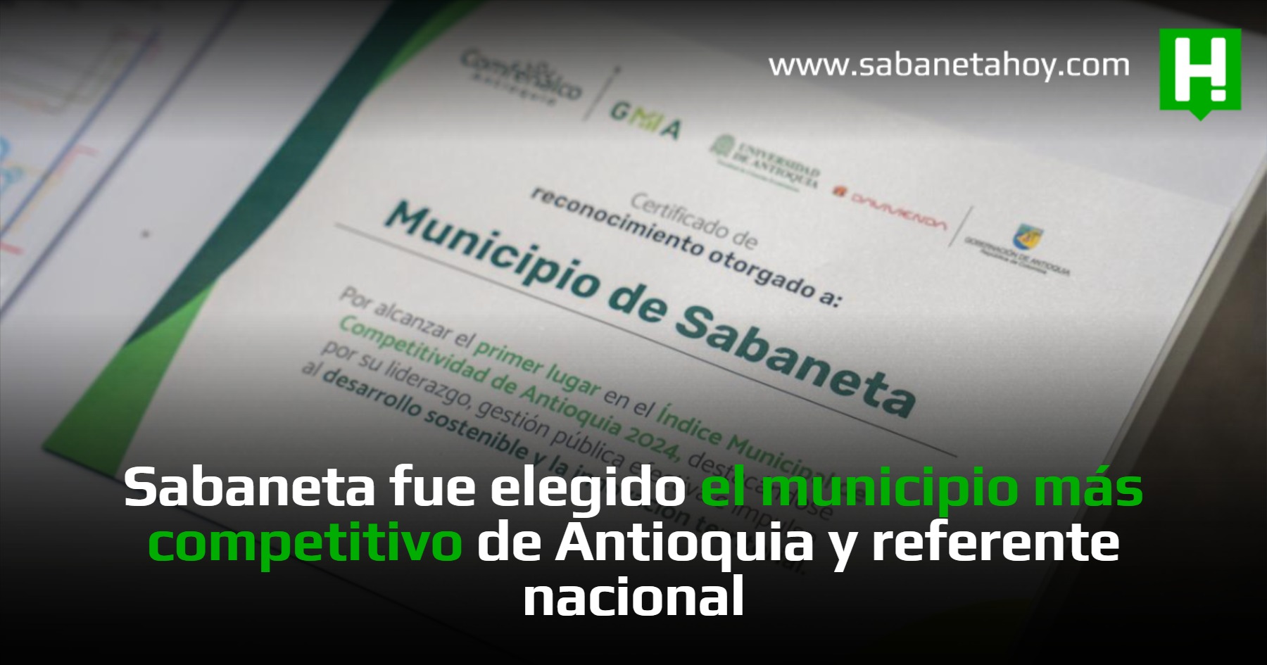 El municipio más competitivo del departamento: Sabaneta